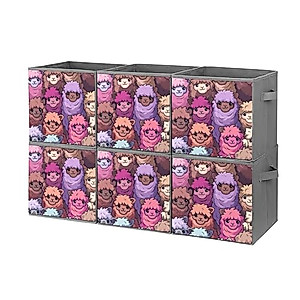 Alpaca Foldable Storage Bins with Handles Storage Cubes Closet Organizer for Living Room Bedroom 6PCS