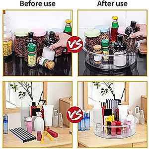 Plutreas Lazy Susan Kitchen Cabinet Organizer 2 Pack ( 12 Inch and 9 Inch ), Storage Container Bins for Cabinet, Pantry, Fridge, Countertop, Kitchen, Vanity