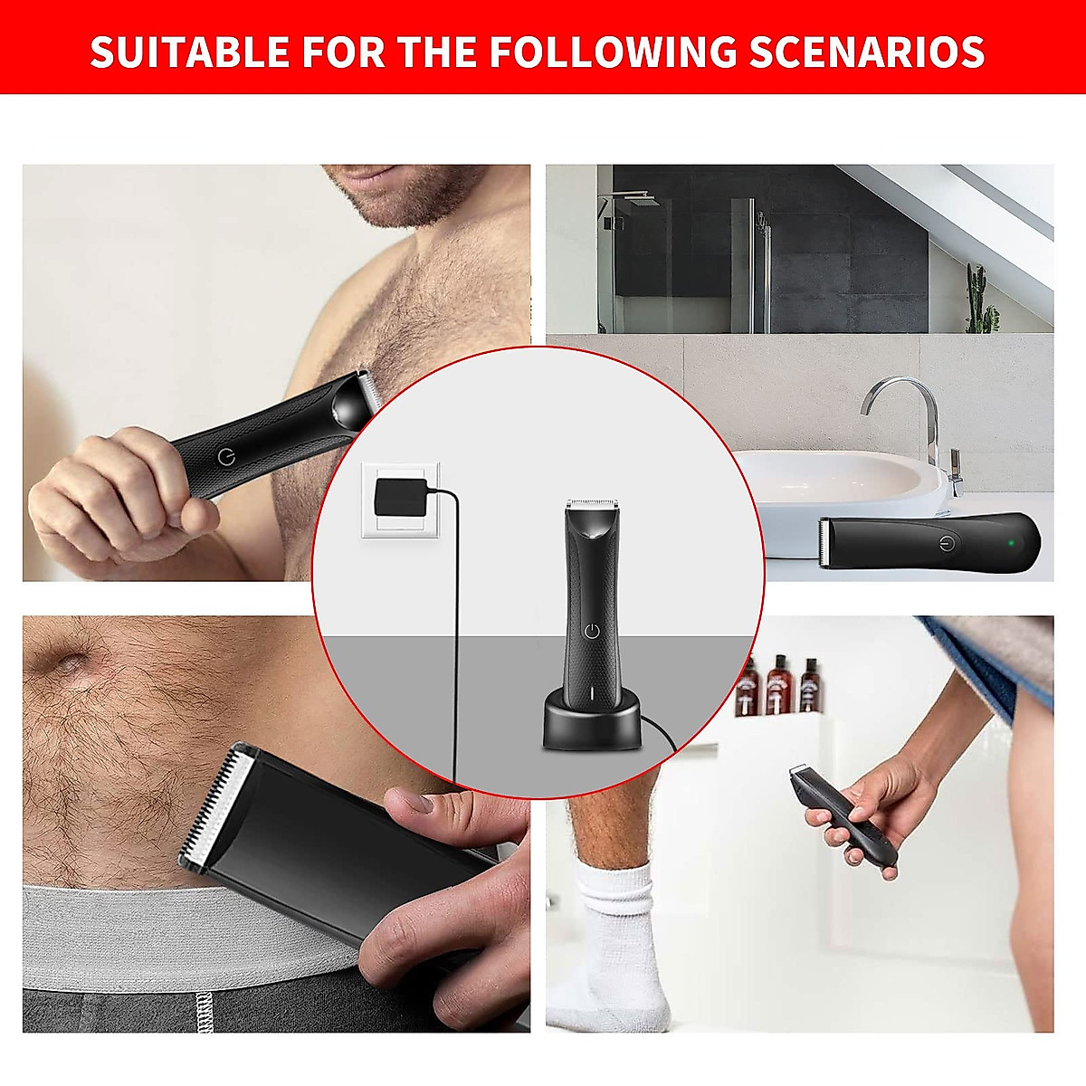 MEROM Charging Dock Power Adapter Cord Compatible with Manscaped The Lawn Mower 3.0 2.0 The Weed Whacker Electric Groin Hair Trimmer, Stand Charging Base for Lawn Mover Male Hygiene Clippers Razor