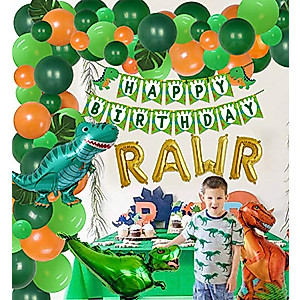 Dinosaur Balloon Garland Kit for Boys Girls Rawr Balloon Arch Dinosaur 1st 2nd 3rd Birthday Party Decorations Supplies Dino Happy Birthday Banner T-Rex Balloons