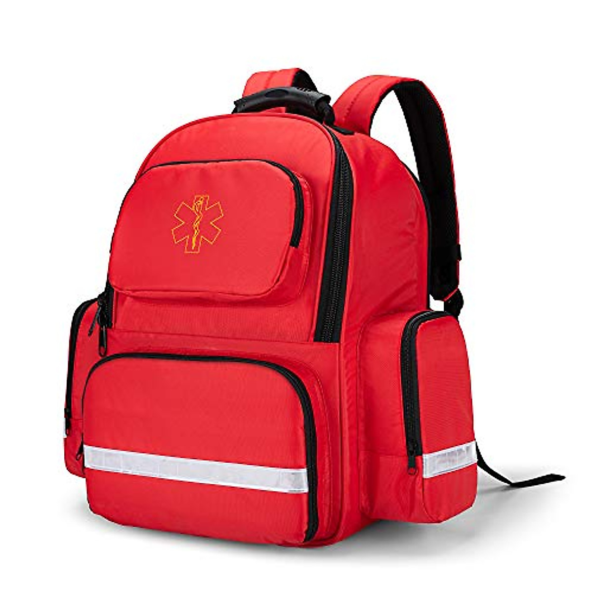 Trunab First Responder Bag Trauma Backpack Empty, Medical Emergency Kits Storage Jump Bag Pack for EMT, EMS, Police, Firefighters, Safety Officers - Patented Design Red