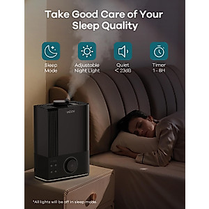 WELOV Smart Humidifiers for Large Room Bedroom, 6L Top Fill Cool Mist Humidifier with Essential Oil Diffuser, Quiet BoostMist Humidifier for Baby Nursery & Plants, App & Voice Control, Auto Mode