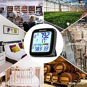 SMARTRO SC92 Professional Indoor Outdoor Thermometer Wireless with 3 Sensors Digital Hygrometer Room Humidity Gauge Temperature and Humidity Meter & Pro Accuracy Calibration