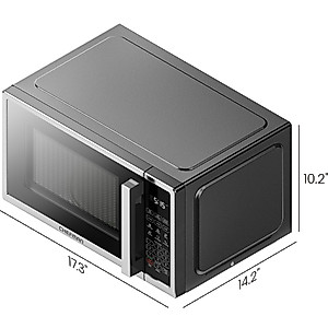 Chefman Countertop Microwave Oven 0.7 Cu. Ft. Digital Stainless Steel Microwave 700 Watts with 6 Auto Menus, 10 Power Levels, Eco Mode, Memory, Mute Function, Child Safety Lock, Easy Clean
