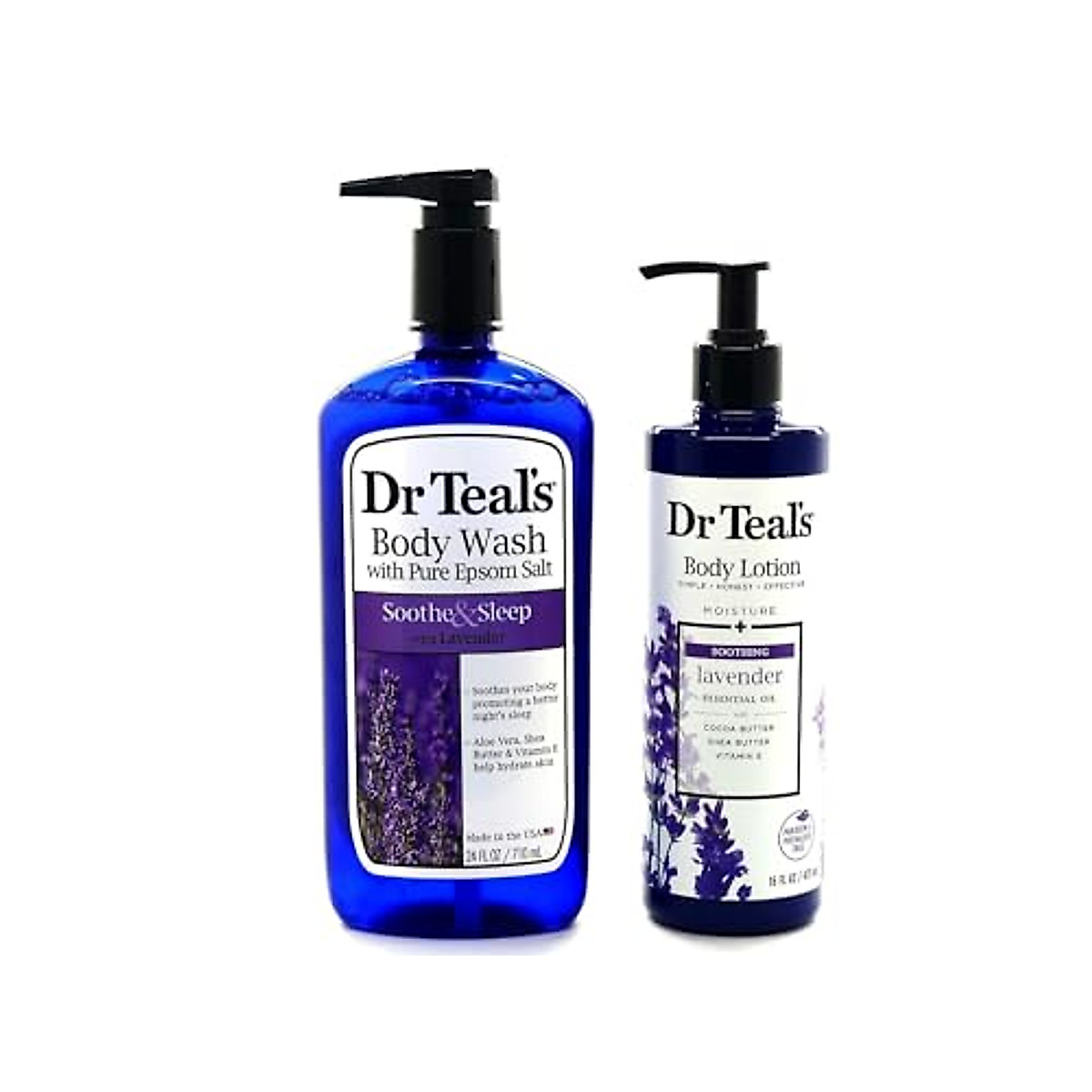 Dr Teals Lavender Body Wash w/Pure Epsom Salt - Bundle w/Dr Teals Lavender Body Lotion! Soothing Set!