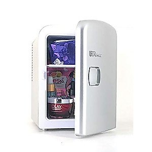 Uber Appliance Mini Fridge for Beauty, Skin Care, Makeup, Cosmetics Storage-6 can Capacity Portable Refrigerator Cooler and Warmer-Thermoelectric Technology-for Bedroom, Office, Dorm or car