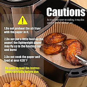 Golden Associate Disposable Paper Liner Round 100Pcs for 5 to 8 Qt Air Fryer Baskets, Non-stick Oil-proof Parchment Liner Cooking Paper