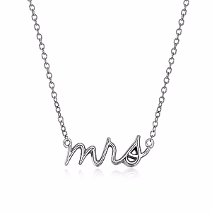 MORGAN & PAIGE Dainty Statement Necklace for Women, Sterling Silver Pendant with Cursive Letters, Everyday Jewelry, 16 inch with 2 inch Extender Chain