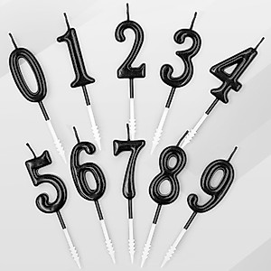 48th & 84th Birthday Candles, Black Number 48 84 Candle for Cake, Happy Birthday Cake Topper Decoration for Birthday Anniversary Celebration Party Supplies