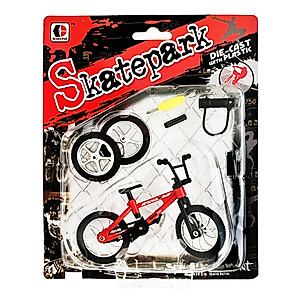 Metal Finger Bike Mountain Bike Toys Functional Kids Finger Bicycle Mini Finger BMX Set Gift for Kid (Red)