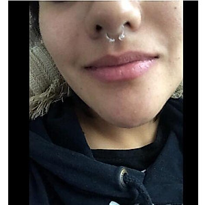 D.Bella 16G Colorful Clear Septum Rings Clear Horseshoe Piercing Retainers Flexible Acrylic Tragus Helix Hoop Bioflex Nose Lip Eyebrow Earring Retainer for Work Surgery 8mm