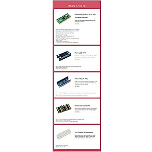 Raspberry Pi Pico Evaluation Kit Package B with The Pico + Color LCD + IMU Sensor + GPIO Expander and Cables