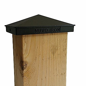 Nuvo Iron Pyramid Post Cap, 4" x 6" - Black