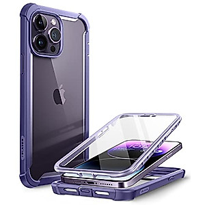 i-Blason Ares Designed for iPhone 14 Pro Case 6.1 inch (2022 Release), Dual Layer Rugged Clear Bumper Case with Built-in Screen Protector (Mauve)