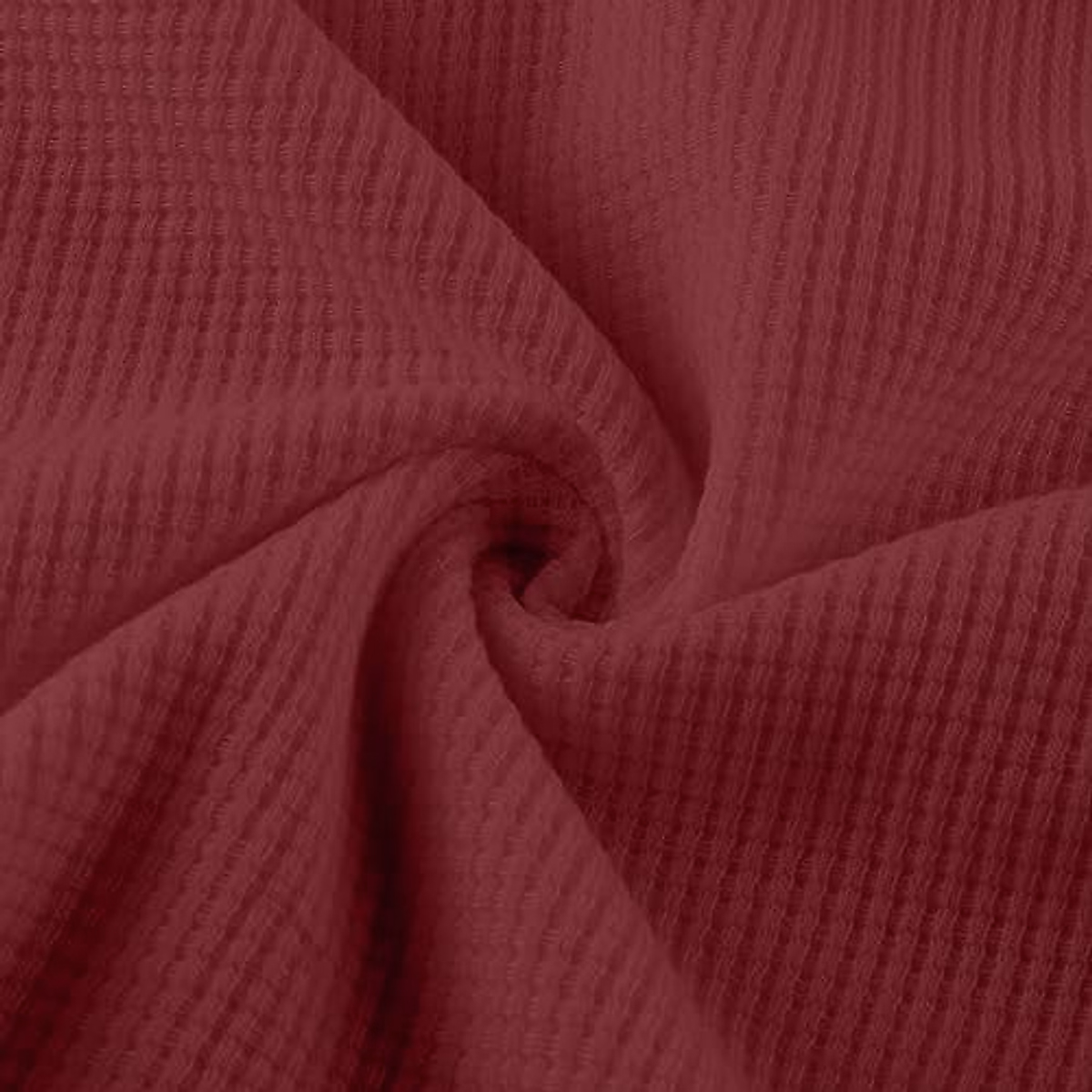 Womens Oversized Waffle Knit Hoodies V Neck Drawstring Long Sleeve Tops Lightweight Thermal with Pockets Wine