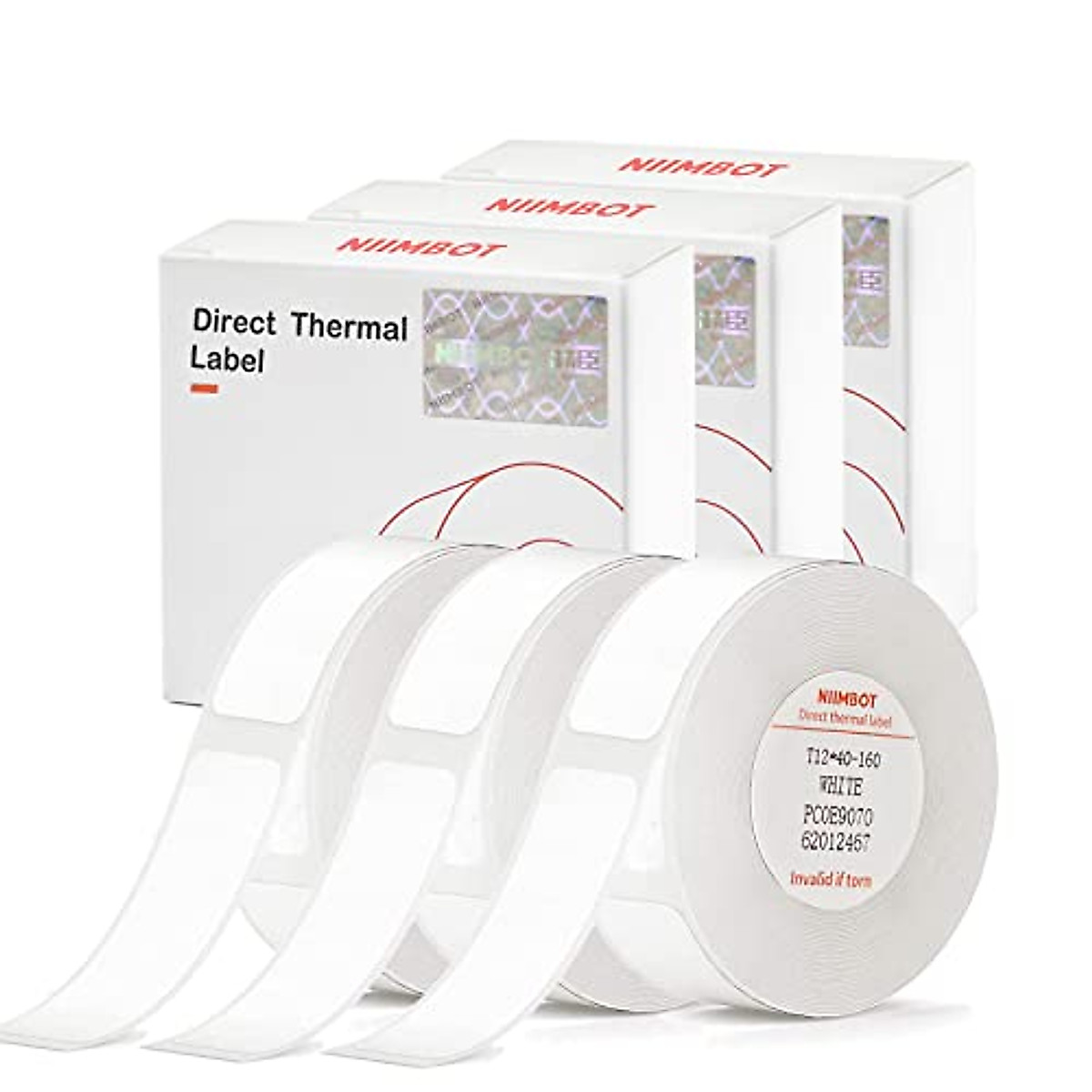 NIIMBOT D11 Label Tape (480 Pieces) Adapted Label Print Paper,Office Labeling Tape Replacement (White,0.47 x 1.57 Inch)