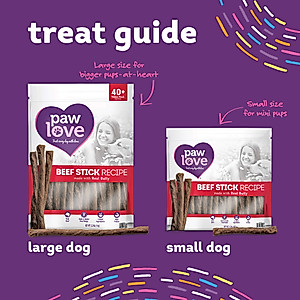 PawLove Treats Quick and Crunchy Gourmet Beef Stick Recipe Dog Snacks – Light and Airy Chew – Rich in Delicious Beef Flavor – Healthy Grain Free, High Protein Chew - Small Dog Size - (1.3 lb. Bag)