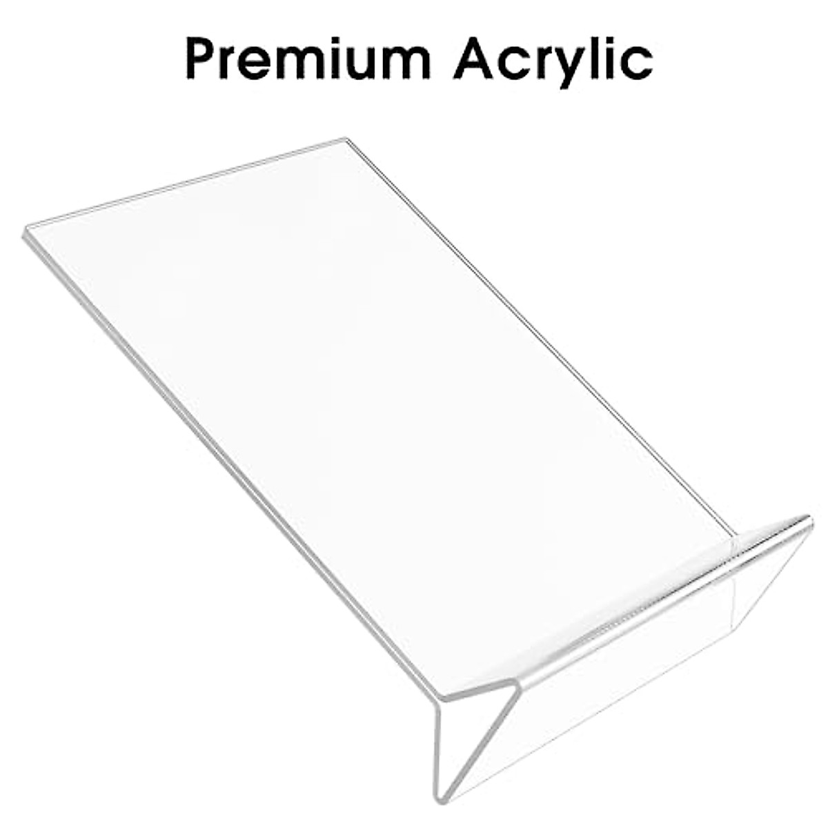 MaxGear Acrylic Sign Holder-Table Card Display-4x6 Inches Clear Sign Holder-Plastic Table Menu Stand-Double Sided Ad Picture Frame for Office, Home, Store, Restaurant, 12 Pack