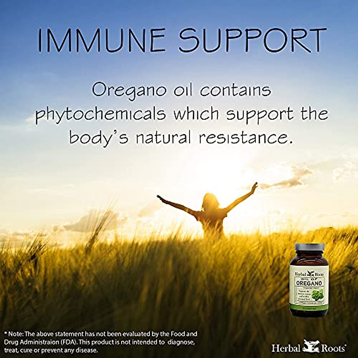 Herbal Roots Oil of Oregano - Made from Mediterranean Oregano Oil - 90 Easy to Swallow Softgel Capsules - Extra Strength 150mg