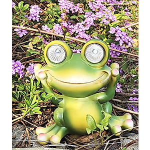 TIBLEN Solar Powered Frog Outdoor LED Garden Light Decor (Hear - NO)