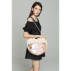 Ita Bag Heart Shaped Purse Kawaii Backpack Ita Bag Crossbody Clear Bag Ita Heart Bag Kawaii Wallet Lolita Bag Love Shaped Bag Kawaii Bag Transparent Backpacks Cute Bag Japanese School Bag Anime Bag