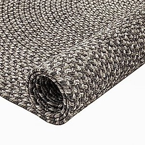 DECOMALL Azure Braided Oval Indoor Outdoor Area Rugs, 4’x6’ Oval Grey
