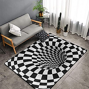 GAGNONLEE 3D Vortexes Illusion Large Rugs Floor Mat Modern Carpet for Home Decoration Area Rug Cozy Art Decoration Polyester Carpet 60 x 40 inch, 60inchL x 40inchW