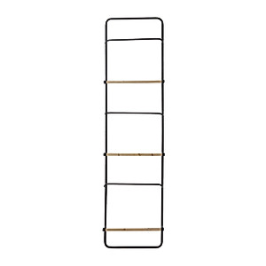 Deco 79 Metal Wall Mounted 6 Rack Magazine Rack Holder, 18" x 4" x 70", Black