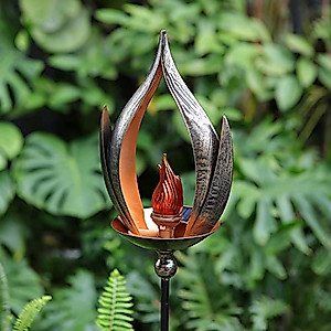 EDOF Garden Solar Light Outdoor Decorative, Flame Led Lights, Waterproof Outdoor Decorative Lights Waterproof for Walkway, Yard, Lawn, Patio or Courtyard