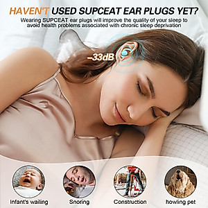 SUPCEAT Ear Plugs for Sleeping Noise Reduction 2 Pairs Sound Reduce Earplugs for Sleep,Snoring,Work,Concerts,Studying,Travel Blue