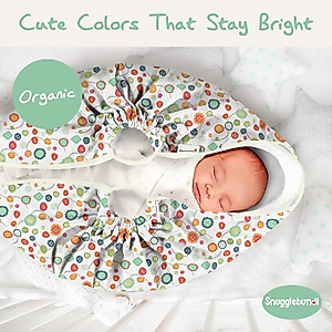 ​​Snugglebundl Baby Lift Carseat Blanket Insert (Baby Button Bunting w/ Handles) Organic Cotton Car Seat Swaddle for Baby Boys & Girls 0-18 Months