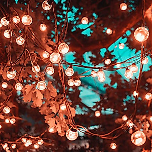 Festival Depot 10FT Patio String Lights with 10 Waterproof G40 Globe Bulbs (1 Spare) for Christmas Halloween, E12 Socket, Warm White