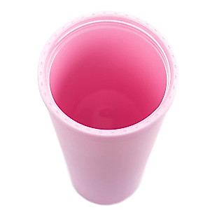 STRATA CUPS Classic Tumblers with Lids and Straws (8 pack) - 22oz Matte Pastel Colored Acrylic Tumblers with Lids and Straws, Double Wall Tumbler Bulk, Reusable Cup with Straw Cleaner (Pink)