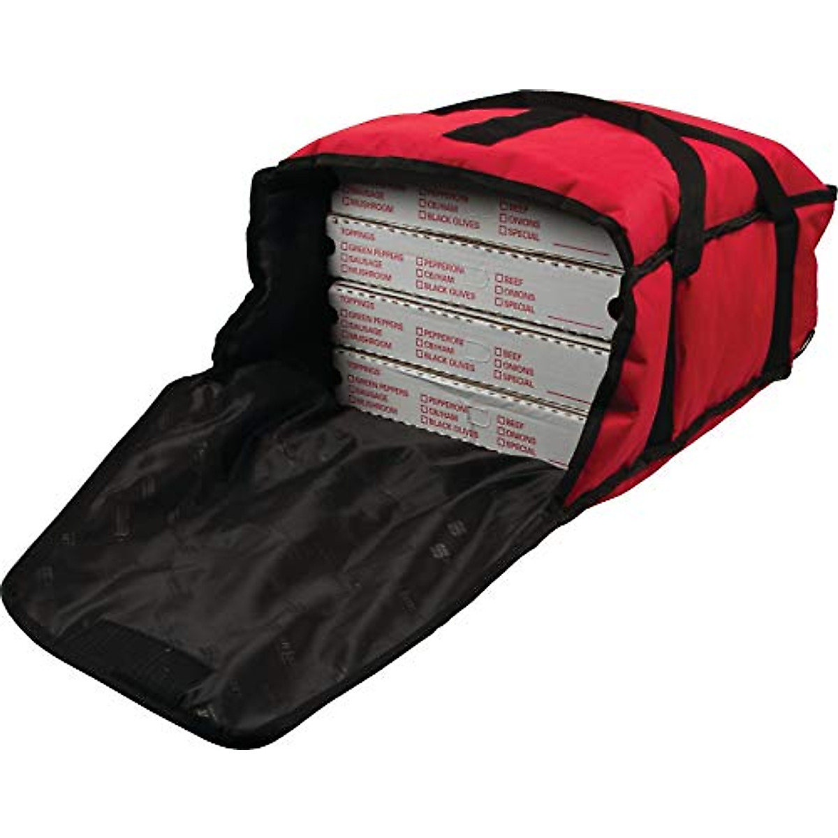 Carlisle FoodService Products PB17 Commercial Insulated Pizza/Food Delivery Bag, 5" H x 16.5" W x 17" D, Red