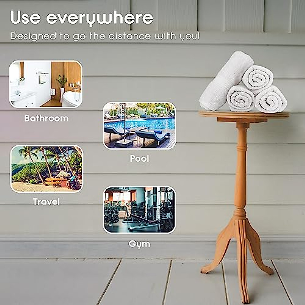 Ariv Towels 4-Piece Large Premium Bamboo Cotton Bath Towels Set- Suitable for Sensitive Skin & Daily Use- Soft, Quick Drying & Highly Absorbent Towels for Bathroom, Gym, Hotel & Spa - 30" X 52"- White