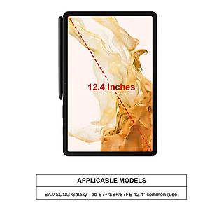 Diamond Case for Samsung Galaxy Tab S8+/ S7+/ S7 FE 12.4", Slim Fit Hard Tablet Case with Non-Slip TPU Bumper for Galaxy Tab S8+ 2022 Released with Pen Holder