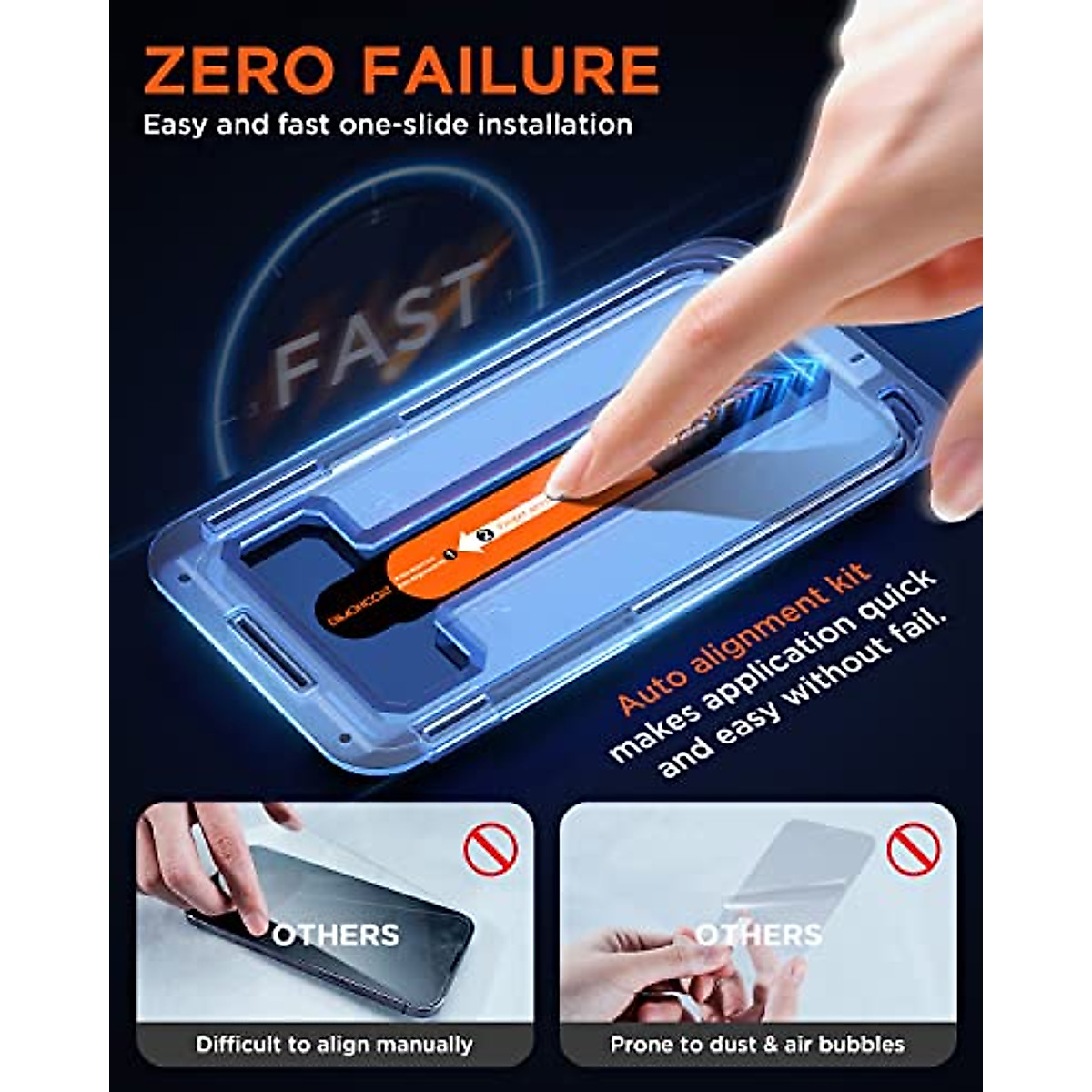 [4+2 Pack][Auto Alignment Kit] Screen Protector Compatible iPhone 14 Pro Max 6.7'' with Camera Lens Protector [10X Military Protection] DIMONCOAT HD Diamonds Hard Tempered Glass Film