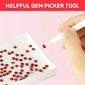 11000Pcs Red Rhinestones with b7000 Glue for Crafts Clothes Nails Clothing Fabric Tumblers, Red Flat Back Rhinestones Gems 2-5mm, Rinestones Gemstones Flatback for Shoes,Diamonds Badazzle Kit for Kids