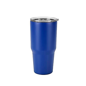 makerflo 30 oz Blue Powder Coated Tumbler Pack of 1 with Upgrad Handle Option, Includes a Sliding Splash & Leak Proof Lid, Ideal for Craft, Personalization (Laser Engraving, UV DTF, Epoxy, Vinyl)