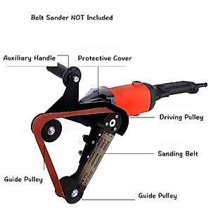 5/8-11 UNC Angle Grinder Belt Sander Adapter, Angle Grinder Attachment, Pipe Tube Bracket Accessory Grinder Bearing Sanding Support Tool for Polishing Rust Removal 20-40mm Belt