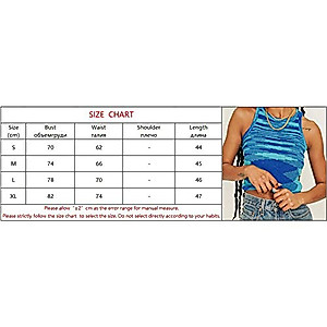 Women Basic Ribbed Knit Tie Dye Tank Top Crew Neck Sleeveless Crop Top Y2K Summer Camisole Vest Top (A Colorful, XL)