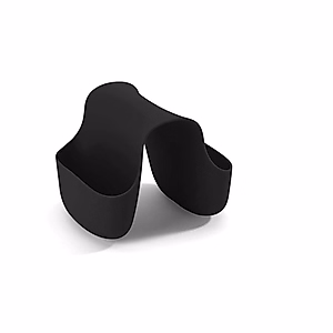 Umbra Saddle Caddy – Flexible Rubber Organizer for Double Kitchen Sink, Storage for Dish Sponge, Scouring Pads and more, Black, Small