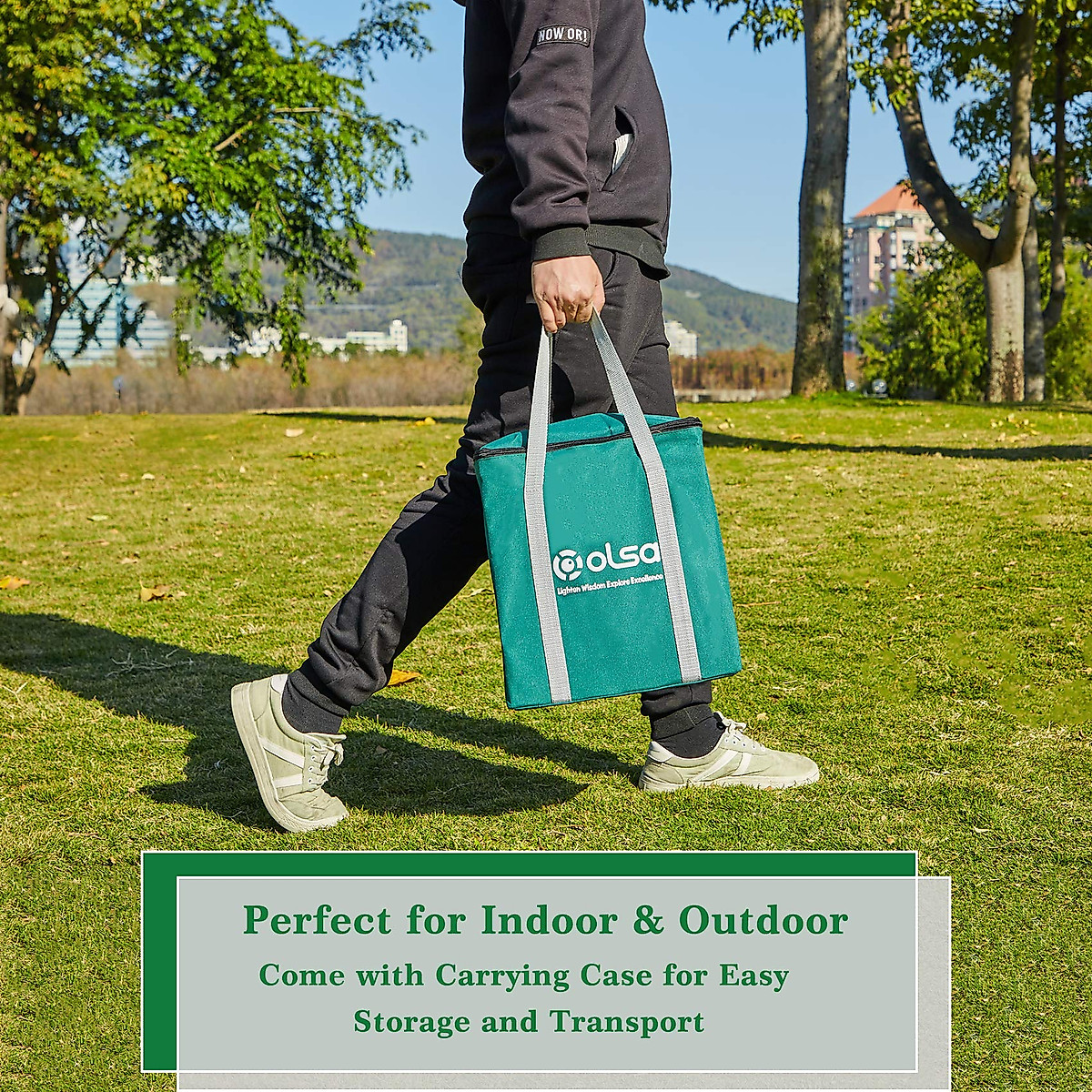 Olsa Giant Tumble Tower 60 PCS Wooden Block Stacking Games with Carrying Bag Classic Indoor & Outdoor Games for Kids Adults Family Backyard Lawn Beach Camping (Stack from 2.2 Ft to 5Ft)