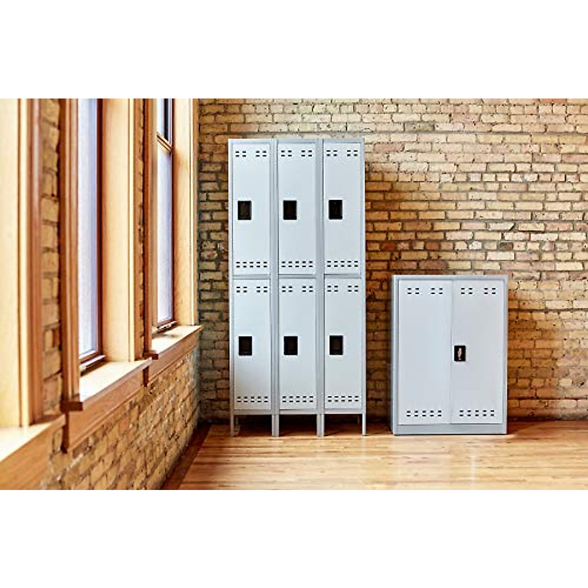 Safco Products Double Tier Locker, 3 Column, Gray