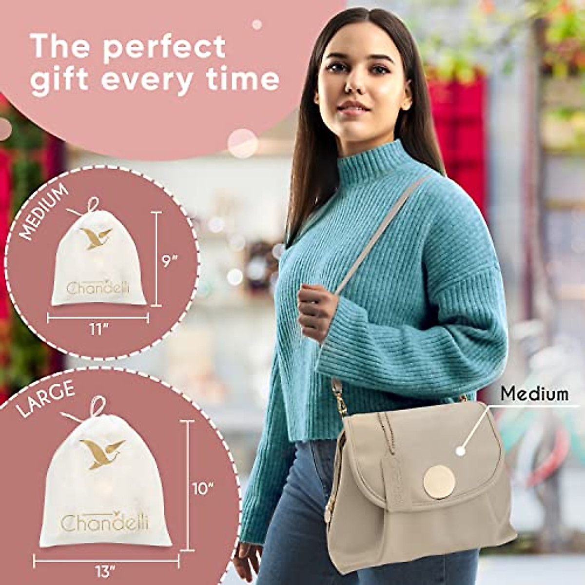 Chandelli Designer Travel Toiletry Bag With Hook - Fits 40 Toiletries - Large Toiletry Bag Hanging - Hanging Makeup Bag Travel Cosmetic Bag - Travel Gifts For Women - Bathroom Travel Bag For Women