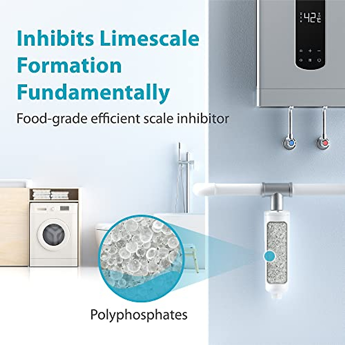 AQUACREST AP431 AP430SS Whole House Scale Inhibitor Inline Water System, Water Heater Softener System, Prevent Scale Build Up On Hot Water Heaters, Water Pipes and Boilers