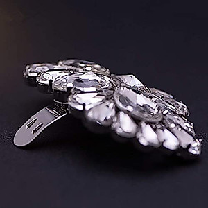 Ruihfas 2Pcs Bling Bling Crystal Rhinestones Wedding Party Prom Shoe Clips Buckles Decorations for Women 1.57×2.44inch