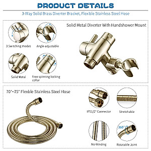 All Metal Shower Faucet Set, Dual Square Shower Head System with Handheld Wand & Rainfall Showerhead, Diverter, Hose Complete Combo, Pressure Balance Rough-in Valve Included