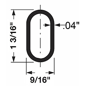 36" Long Oval Closet Rod | Heavy Duty Wardrobe Clothes Pole | Black | 2 Pack