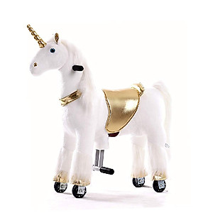 Gidygo Kids Ride on Walking Unicorn Rocking Horse Riding Toy for Children for 3-6 Years Old